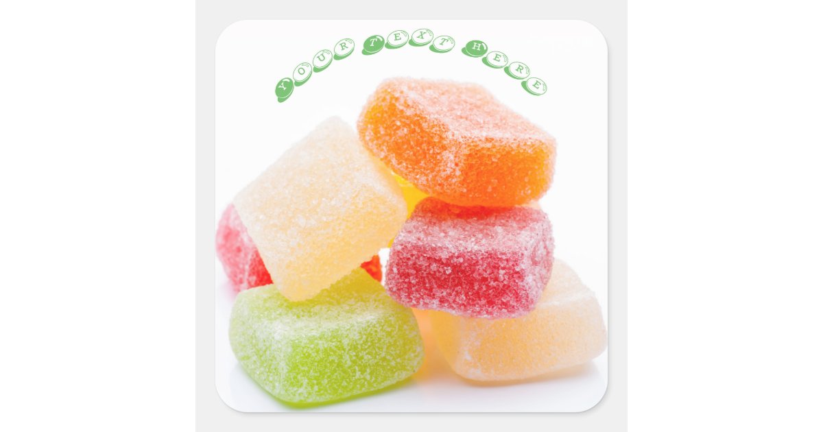 Colorful Gummy Square Sweets Square Sticker | Zazzle