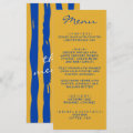 Colorful Hand Written Italian Pinstripes Wedding Menu | Zazzle