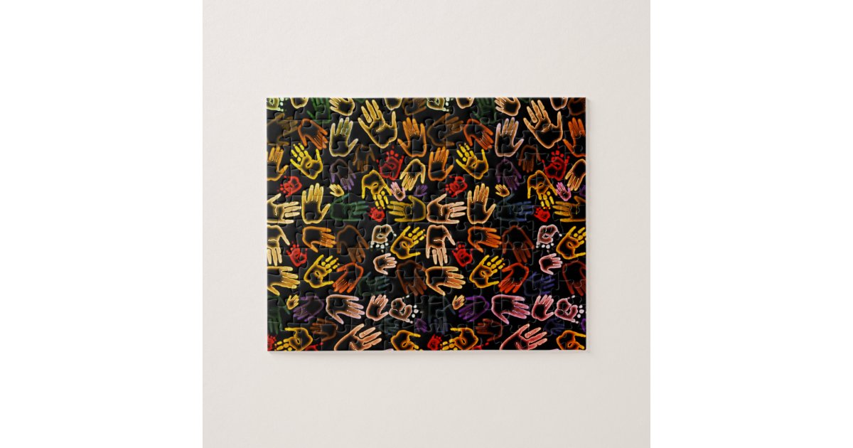 Colorful Handprints Jigsaw Puzzle | Zazzle