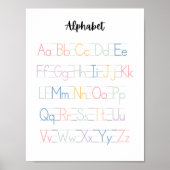 Colorful Handwritten Alphabet Educational Poster | Zazzle
