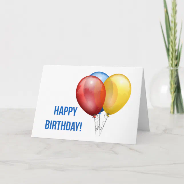 Colorful Happy Birthday Balloons Card | Zazzle