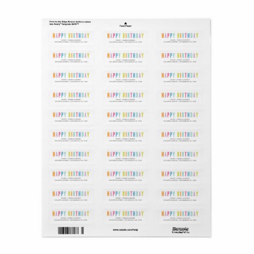 Colorful Happy Birthday Label | Zazzle