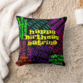 Colorful Happy Birthday Pillow Personalized | Zazzle