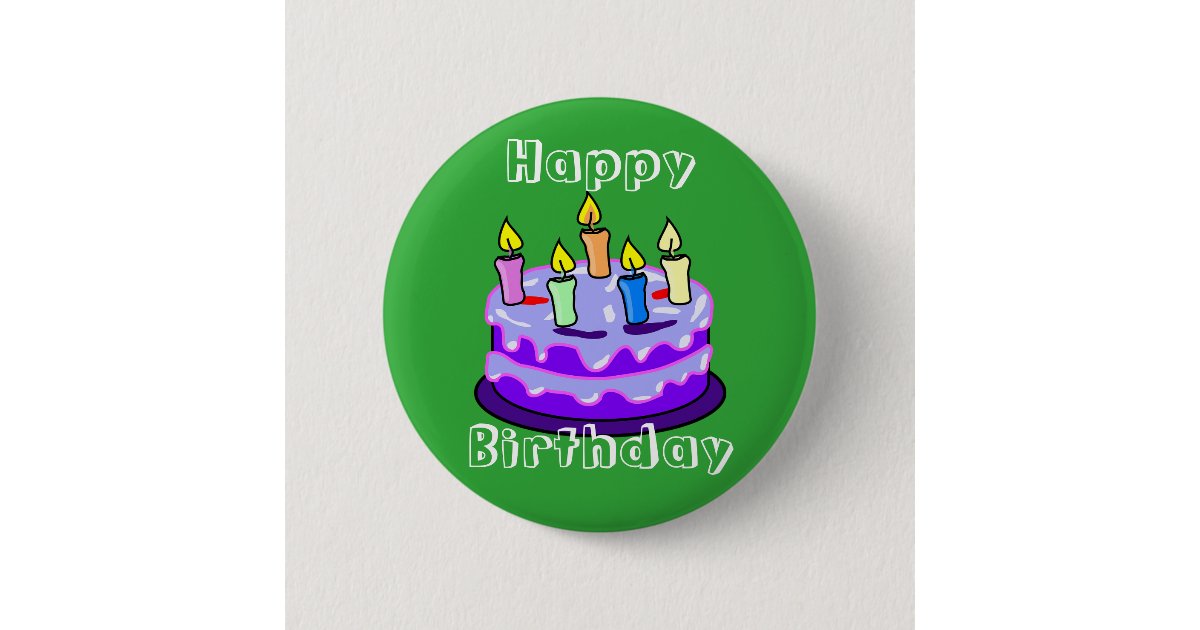 Colorful Happy Birthday Pin Button | Zazzle