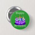 Colorful Happy Birthday Pin Button | Zazzle