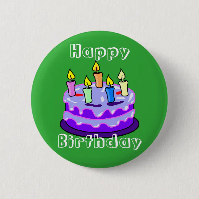 Colorful Happy Birthday Pin Button | Zazzle