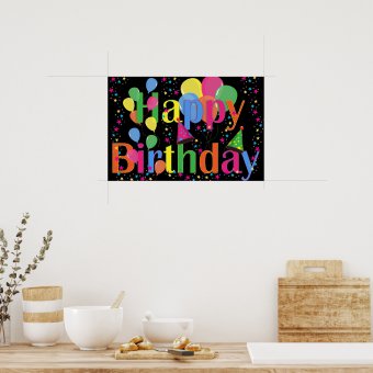 Colorful HAPPY BIRTHDAY POSTER | Zazzle