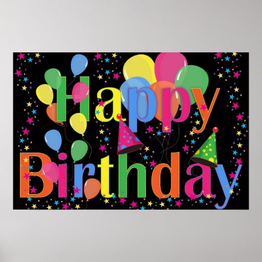 Colorful HAPPY BIRTHDAY POSTER | Zazzle