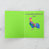 Colorful Happy Birthday Rooster Card | Zazzle