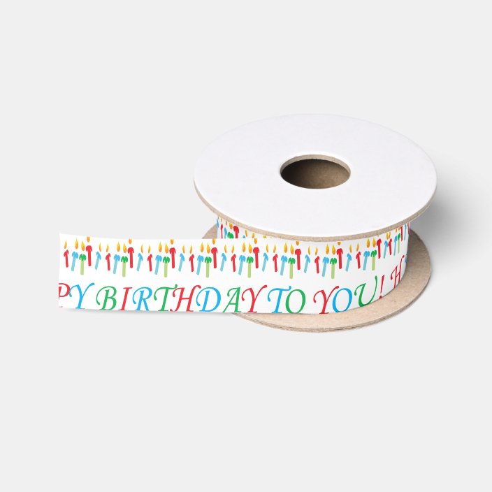 Colorful Happy Birthday To You Satin Ribbon | Zazzle.com