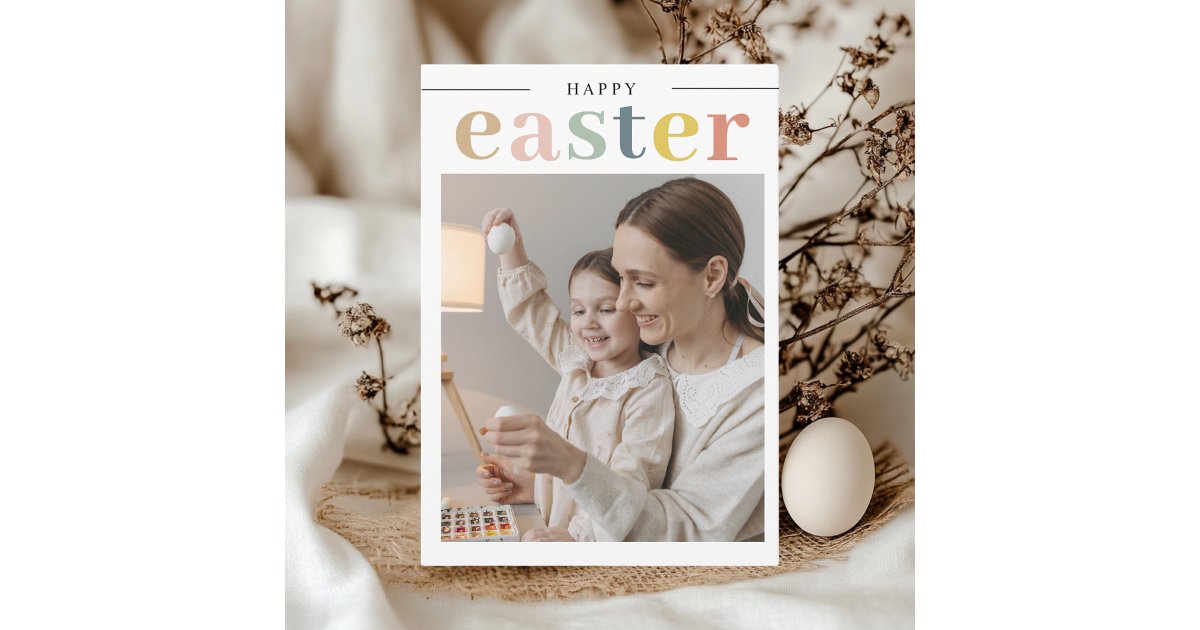 Colorful Happy Easter With Photo | Zazzle