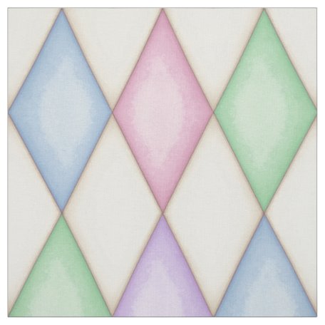 Pink Harlequin Diamond Pattern Fabric | Zazzle