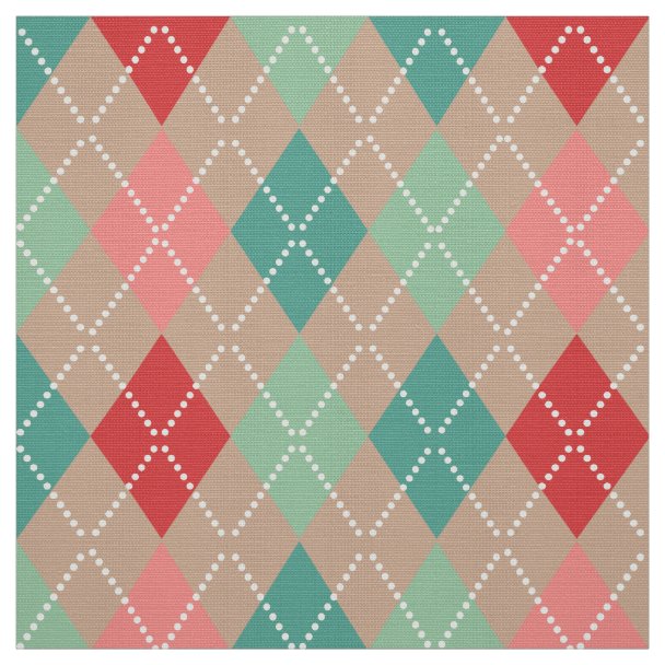 Harlequin vintage pattern fabric | Zazzle