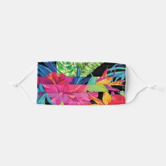 Colorful Hawaiian Island Tropical Hibiscus Print Adult Cloth Face Mask ...