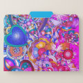 Colorful Hearts and Flowers Abstract Pattern File Folder | Zazzle