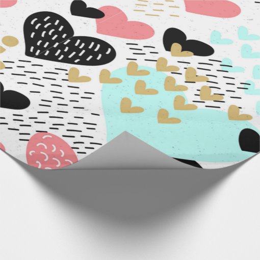Colorful Hearts Wrapping Paper | Zazzle