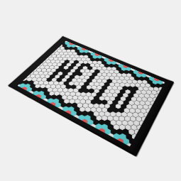 Colorful Hello Tile Design Doormat | Zazzle