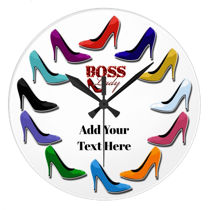 Colorful High Heel Shoe Wall Clock | Zazzle