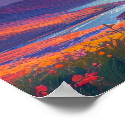 Colorful Hillside Valley Poster | Zazzle