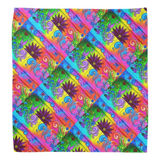 colorful hippie psychedelic bandana | Zazzle.com