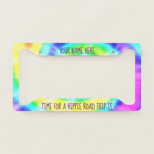 Colorful Hippie Tie Dye License Plate Frame | Zazzle
