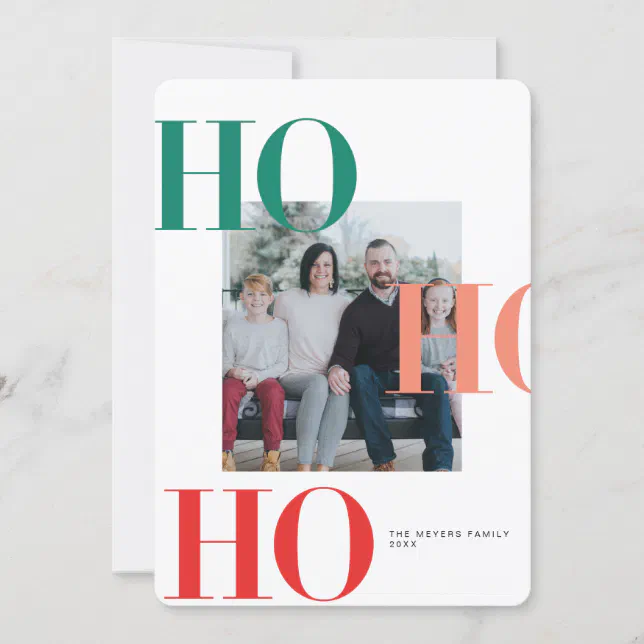 Colorful Ho Ho Ho Holiday Card | Zazzle