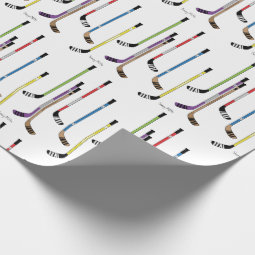 Colorful Hockey Sticks Wrapping Paper | Zazzle