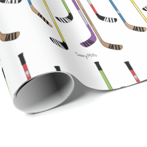 Colorful Hockey Sticks Wrapping Paper | Zazzle