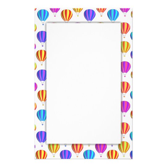 Colorful Hot Air Balloon Pattern Stationery | Zazzle.com