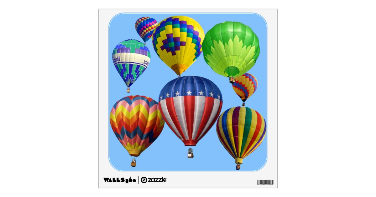 Colorful Hot Air Balloons Wall Sticker | Zazzle
