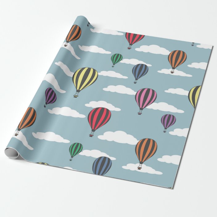 Colorful hot air balloons wrapping paper | Zazzle.com