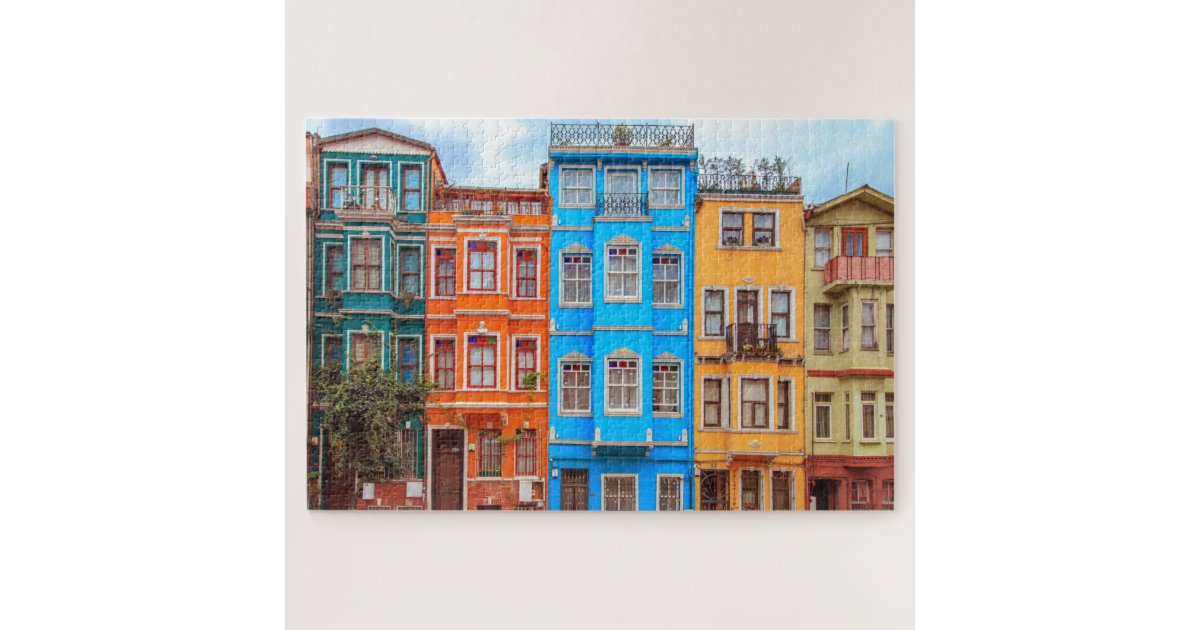 Colorful Houses Buildings Istanbul Turkey Travel Jigsaw Puzzle | Zazzle