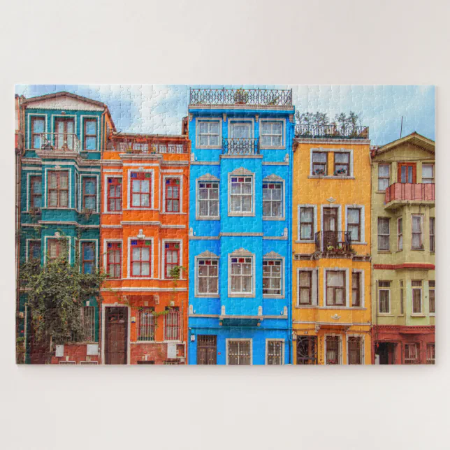 Colorful Houses Buildings Istanbul Turkey Travel Jigsaw Puzzle | Zazzle