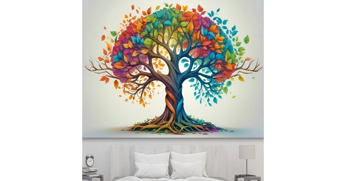 Colorful Human Brain Tree Falling Leaves Emotions Poster | Zazzle
