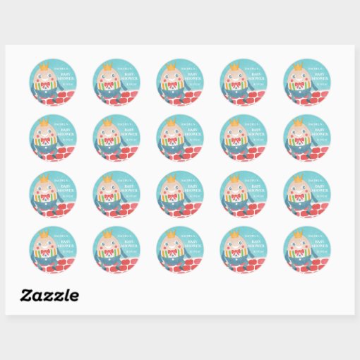 Colorful Humpty Dumpty Baby Shower Stickers | Zazzle