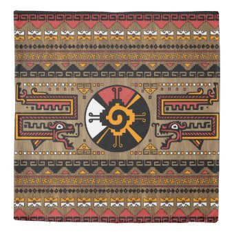 Colorful Hunab Ku Mayan symbol #5 Duvet Cover | Zazzle