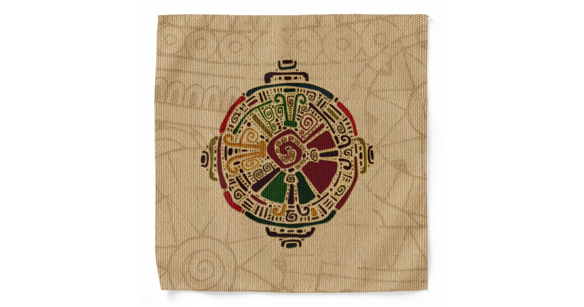 Colorful Hunab Ku Mayan symbol on cotton Bandana | Zazzle
