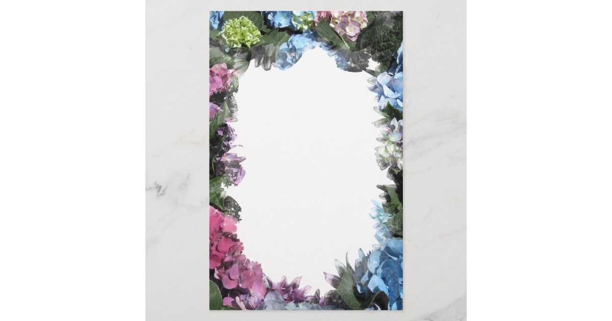 Colorful Hydrangea Blossoms Stationery | Zazzle