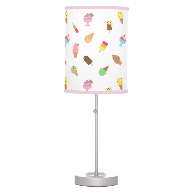 Colorful Ice Cream Pattern Girls Room Table Lamp | Zazzle