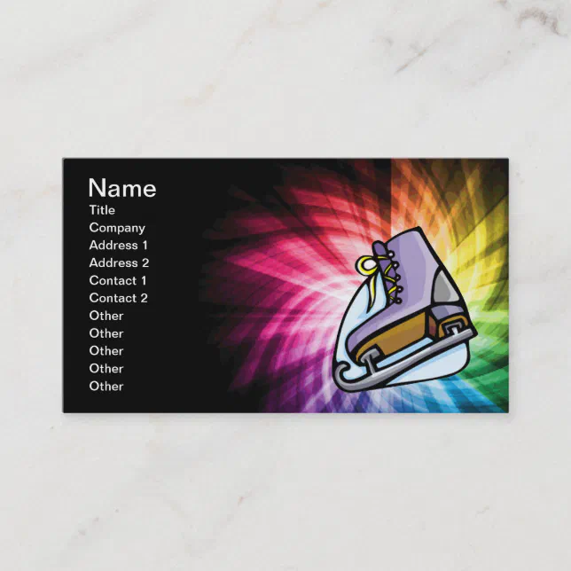 Colorful Ice Skate Business Card | Zazzle
