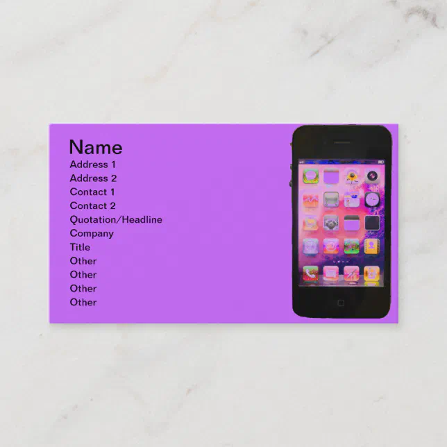 Colorful iPhone Business Card | Zazzle