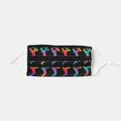 Colorful Jazz Musicians on Black Abstract Music Adult Cloth Face Mask ...