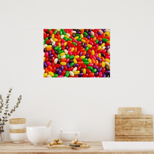 Colorful jellybeans candy print poster | Zazzle