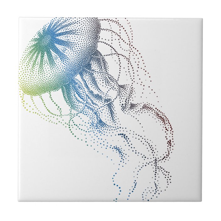 colorful jellyfish tile | Zazzle.com