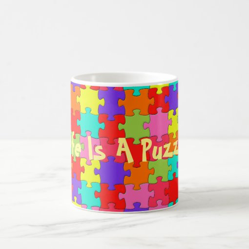 Colorful Jigsaw Puzzle Pattern Coffee Mug | Zazzle