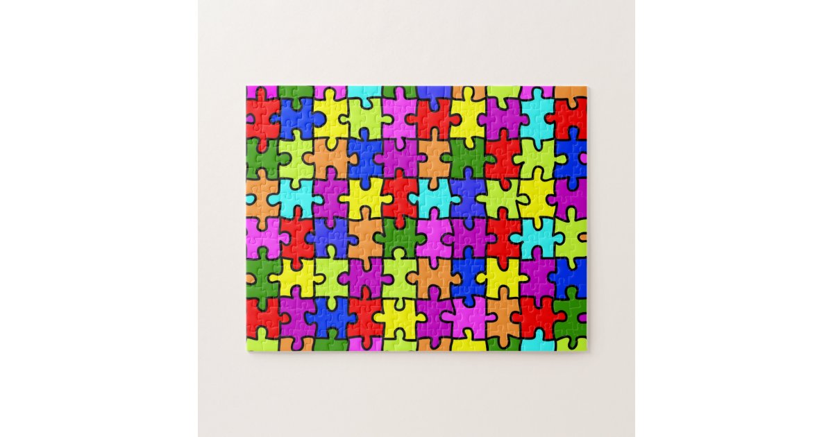'Colorful jigsaw puzzle' puzzle | Zazzle