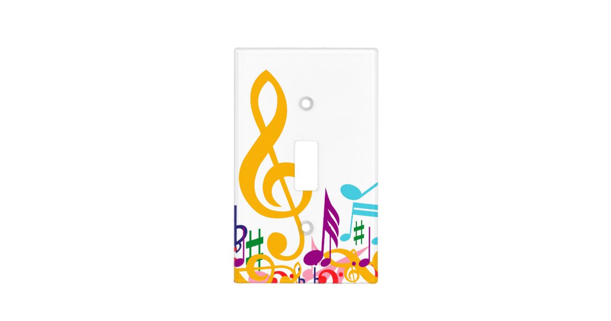 Colorful Jumbled Musical Notes Light Switch Cover | Zazzle