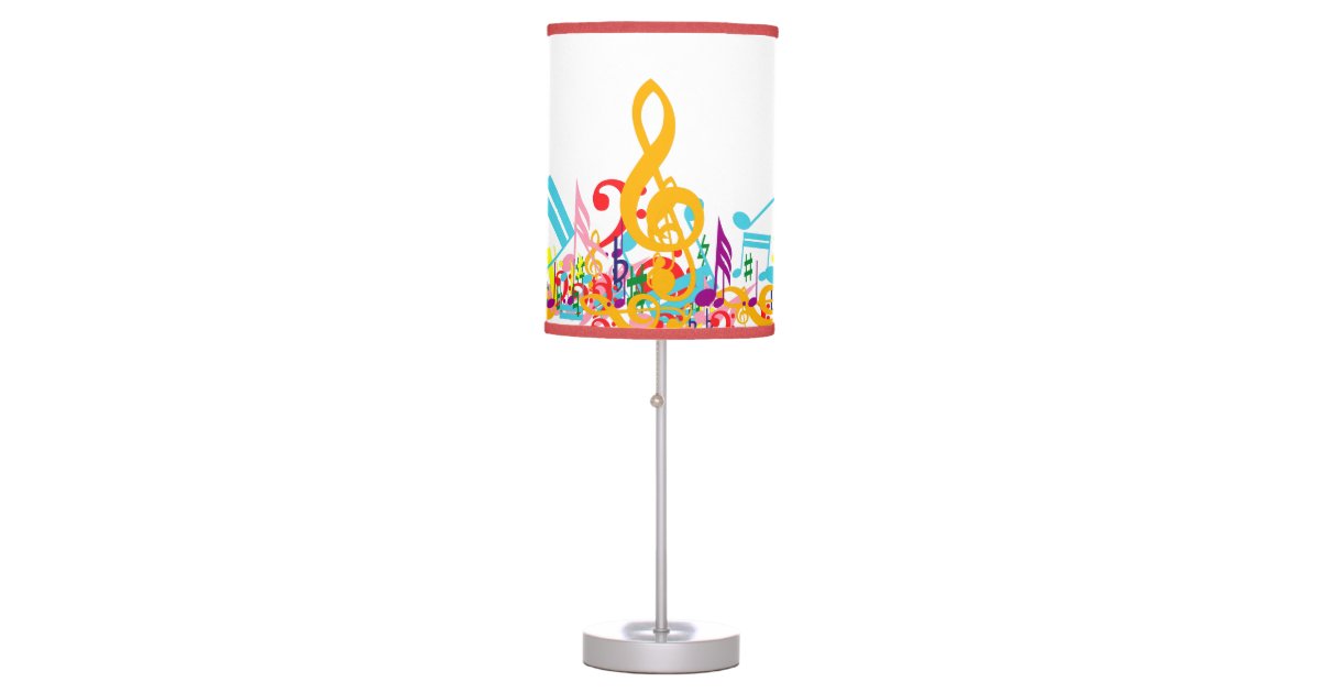 Colorful Jumbled Musical Notes Table Lamp | Zazzle