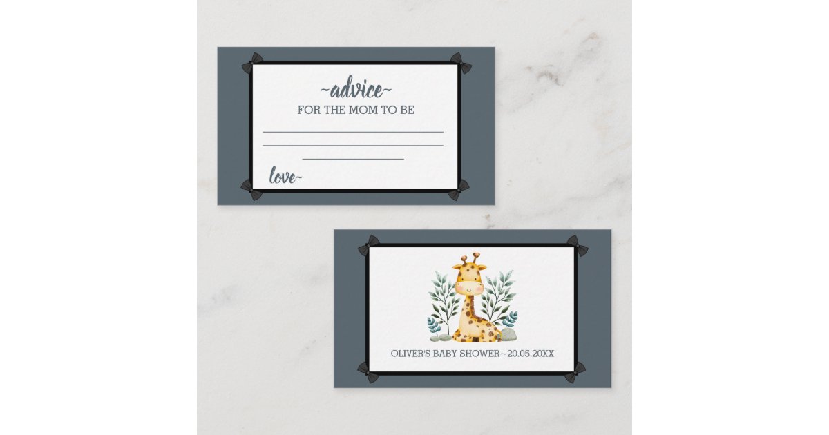 Colorful Jungle Adventure Baby Shower Advice Card | Zazzle