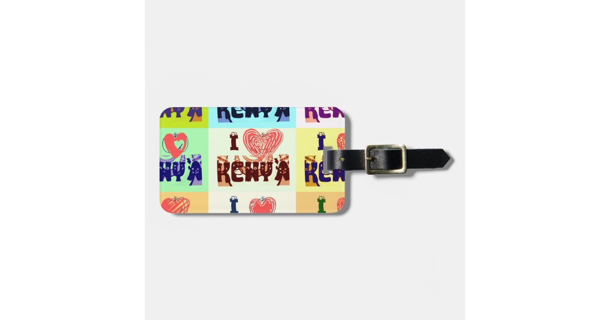 Colorful Kenya Vibrant I Love Kenya Pop Art Vector Luggage Tag | Zazzle